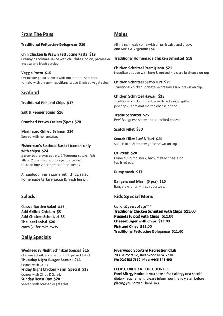 Riverwood Sports Bistro - a wonderful place to dine.